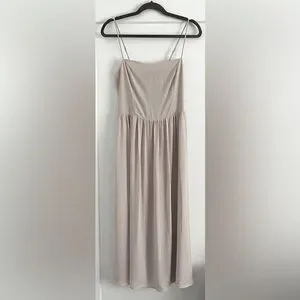 Babaton | Dresses | Babaton Blush Beige Spaghettistrap Midi Dress ...